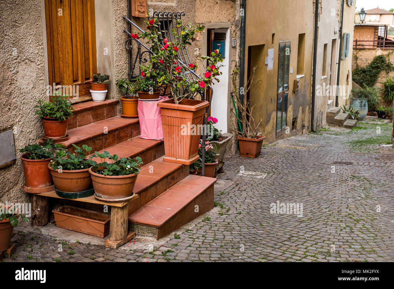 Bibbona, Leghorn, Italy - April 2018 the medieval village of Bibbona in ...
