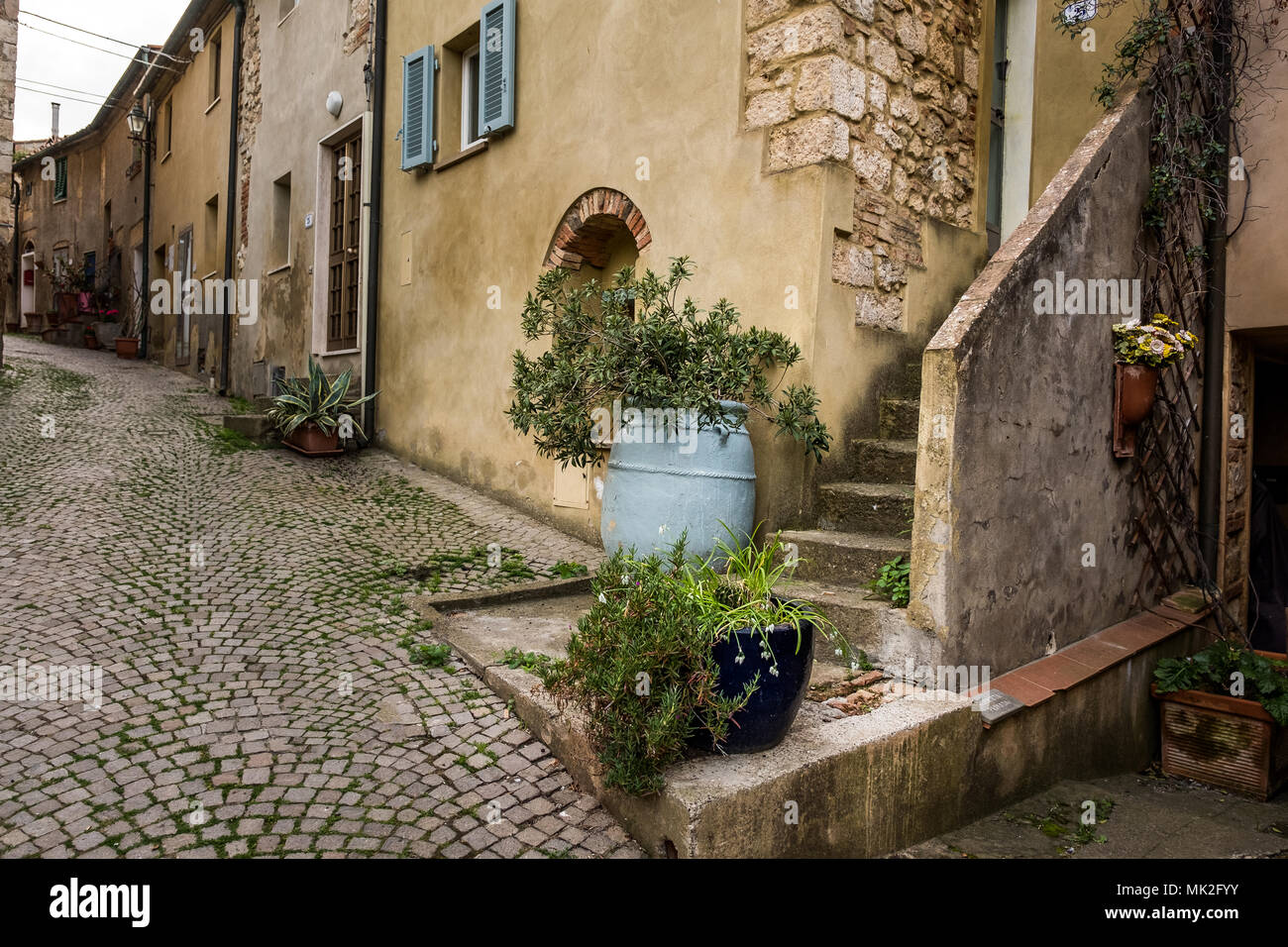 Bibbona, Leghorn, Italy - April 2018 the medieval village of Bibbona in ...