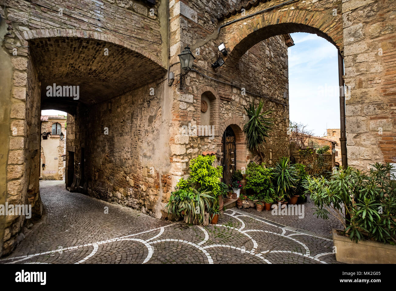 Bibbona, Leghorn, Italy - April 2018 the medieval village of Bibbona in ...