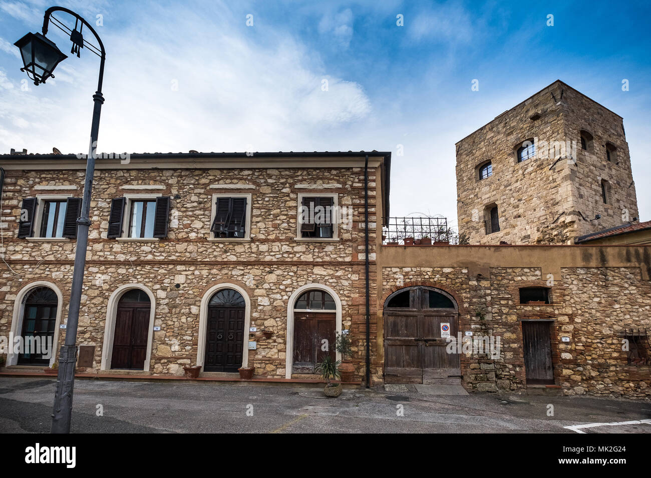 Bibbona, Leghorn, Italy - April 2018 the medieval village of Bibbona in ...