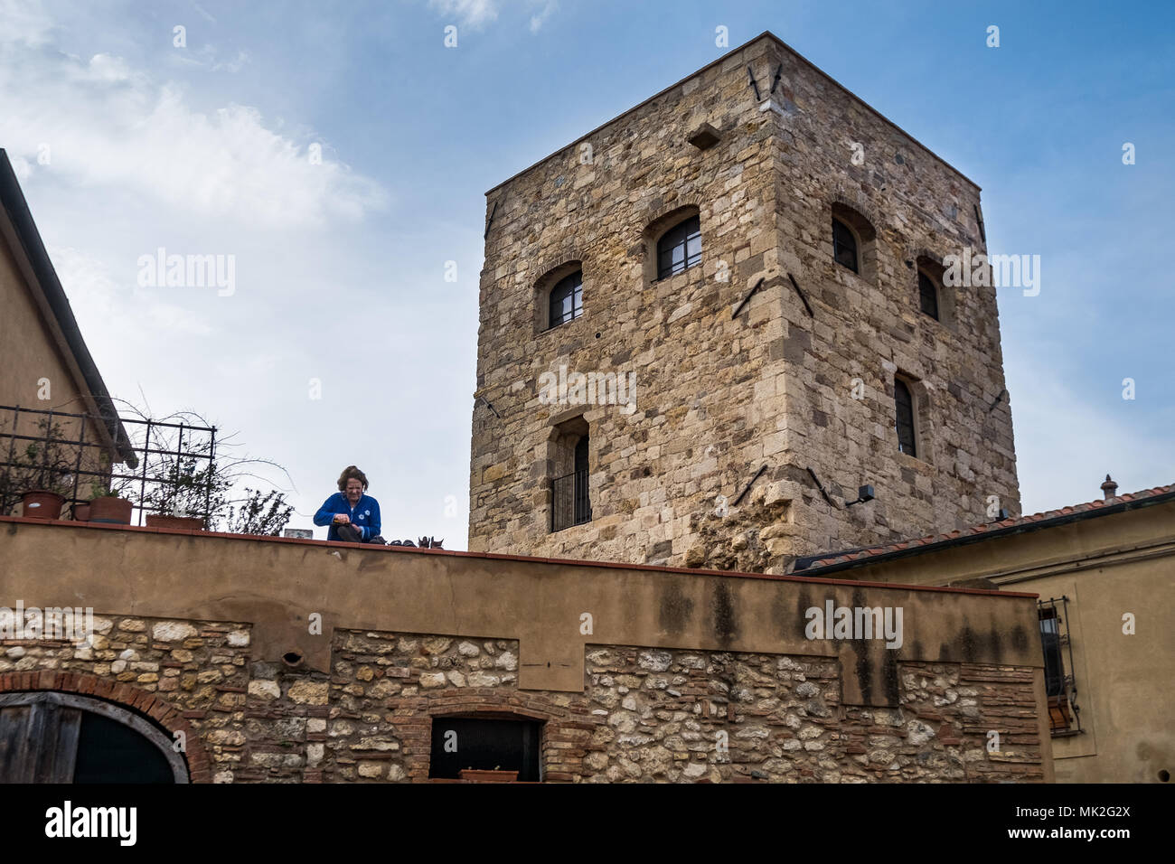 Bibbona, Leghorn, Italy - April 2018 the medieval village of Bibbona in ...