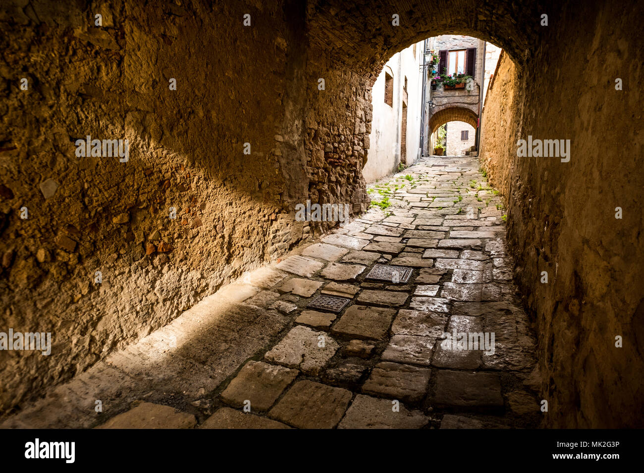 Bibbona, Leghorn, Italy - April 2018 the medieval village of Bibbona in ...