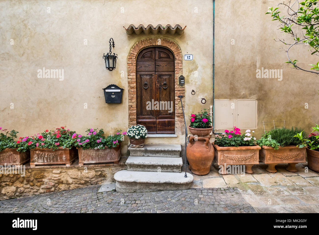 Bibbona, Leghorn, Italy - April 2018 the medieval village of Bibbona in ...