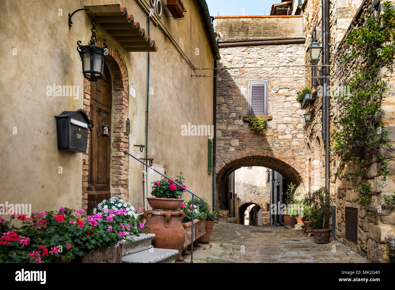 Bibbona, Leghorn, Italy - April 2018 the medieval village of Bibbona in ...