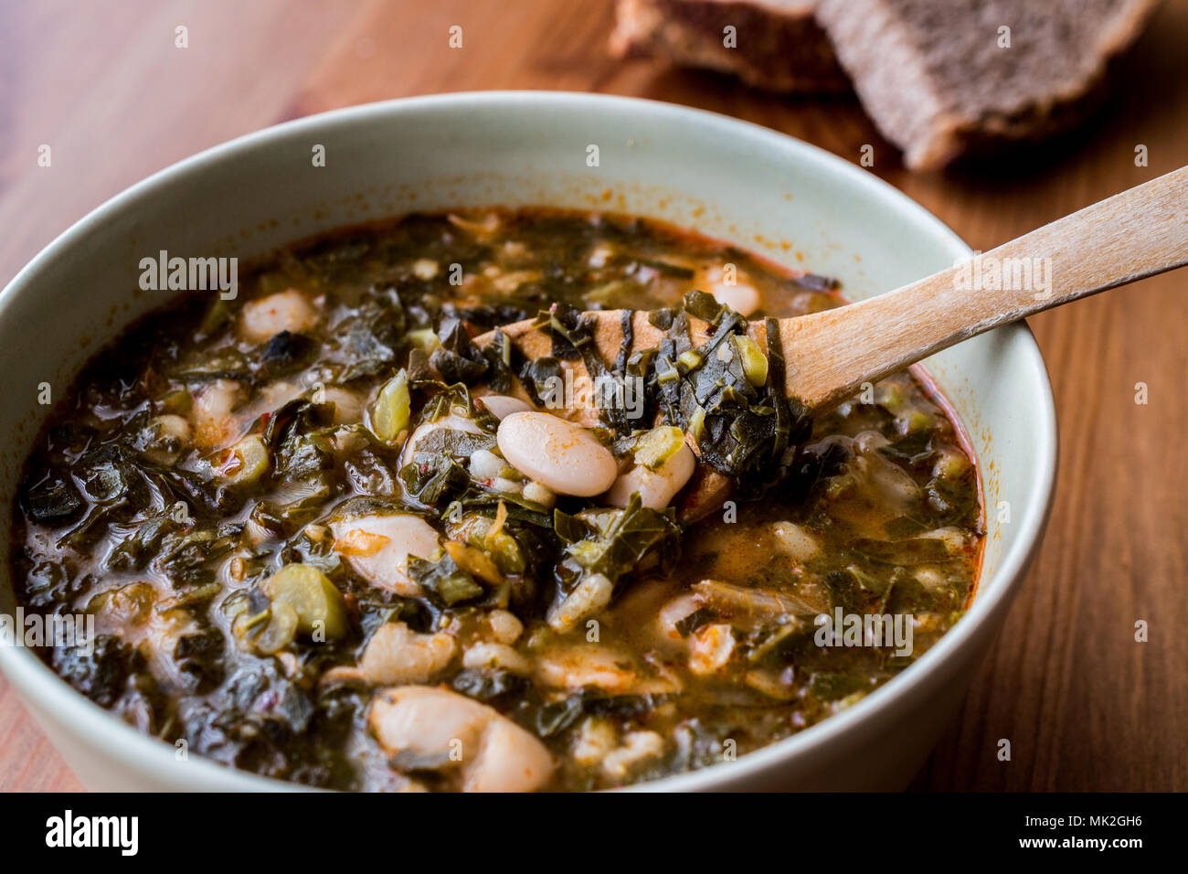 Turkish Kara Lahana corbasi / Black Cabbage or Kale Soup. turkish or ...