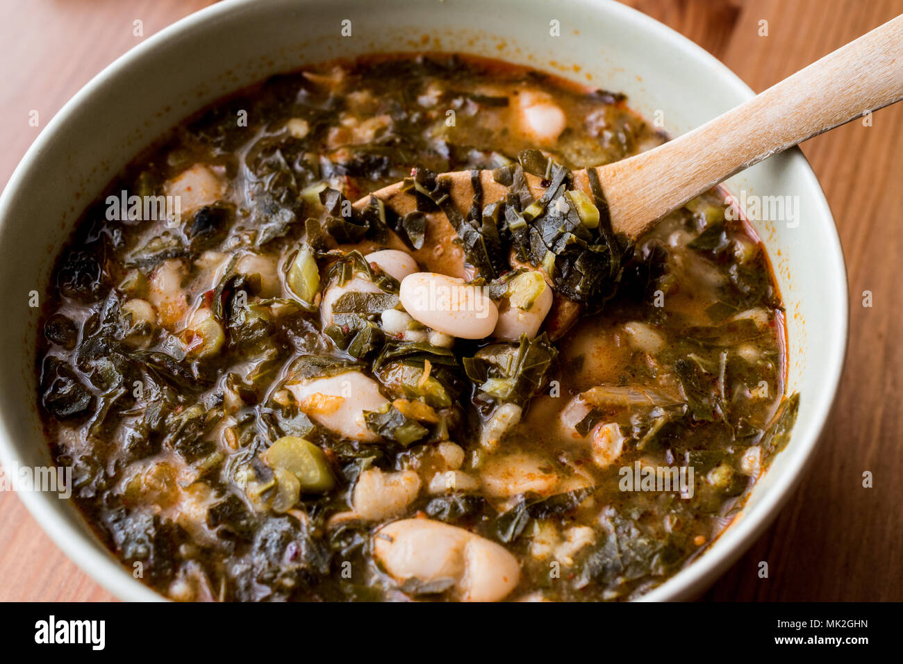 Turkish Kara Lahana corbasi / Black Cabbage or Kale Soup. turkish or ...