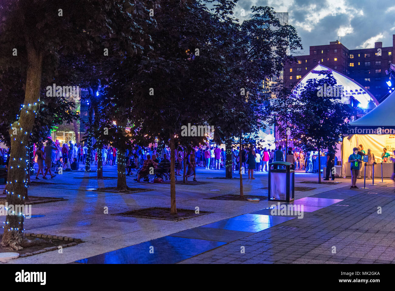People enjoying a nice summer evening at the annual Midsummer Night ...