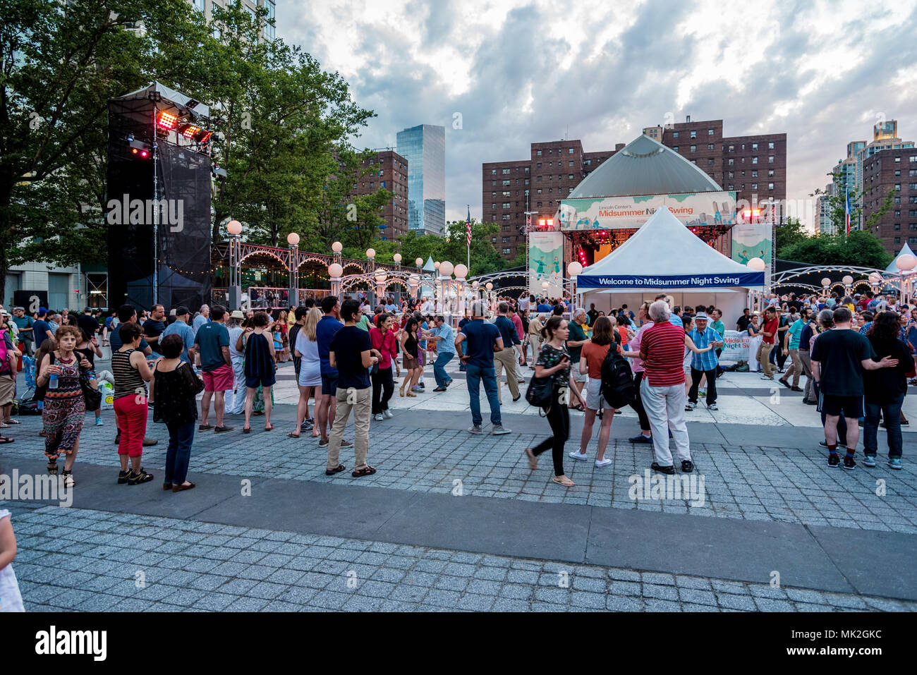 People enjoying a nice summer evening at the annual Midsummer Night ...