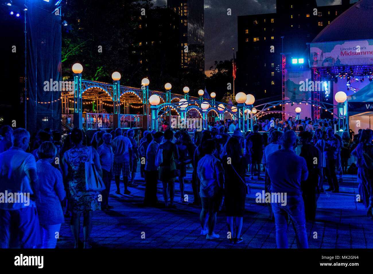 People enjoying a nice summer evening at the annual Midsummer Night ...