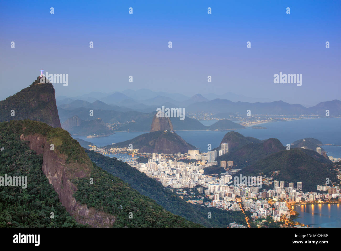 Elevated view of world heritage listed Carioca Landscape between the ...