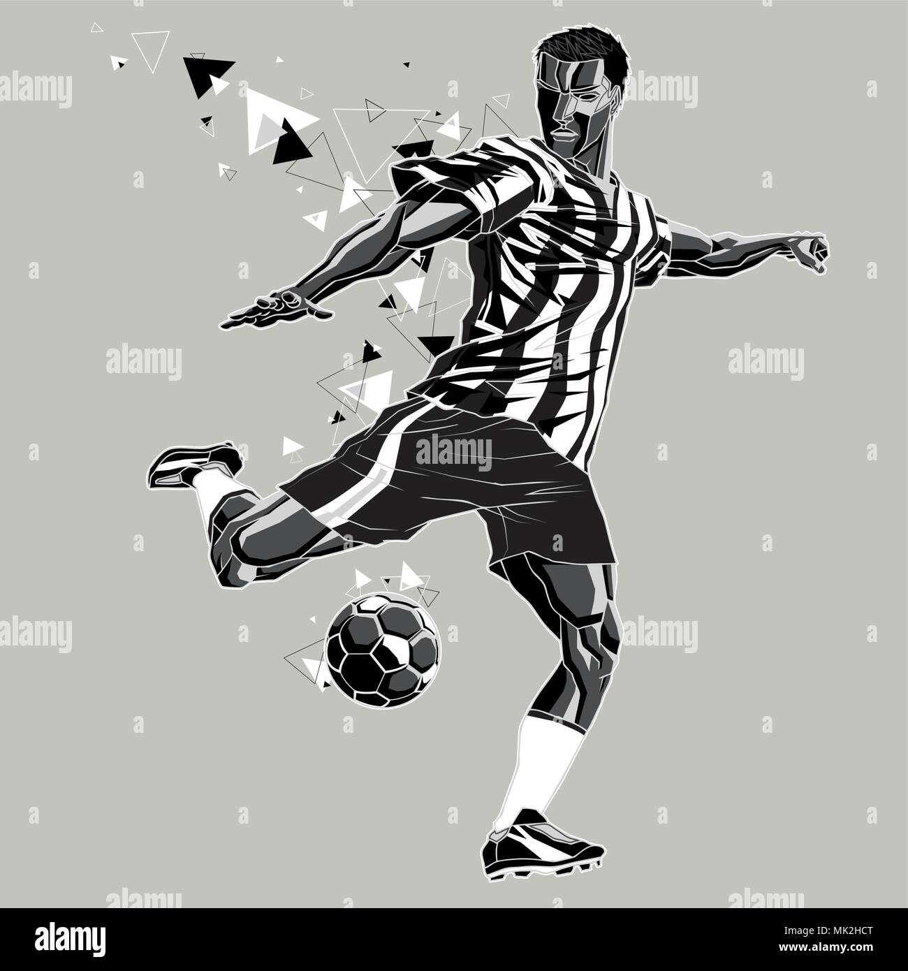 Black And White Soccer Player