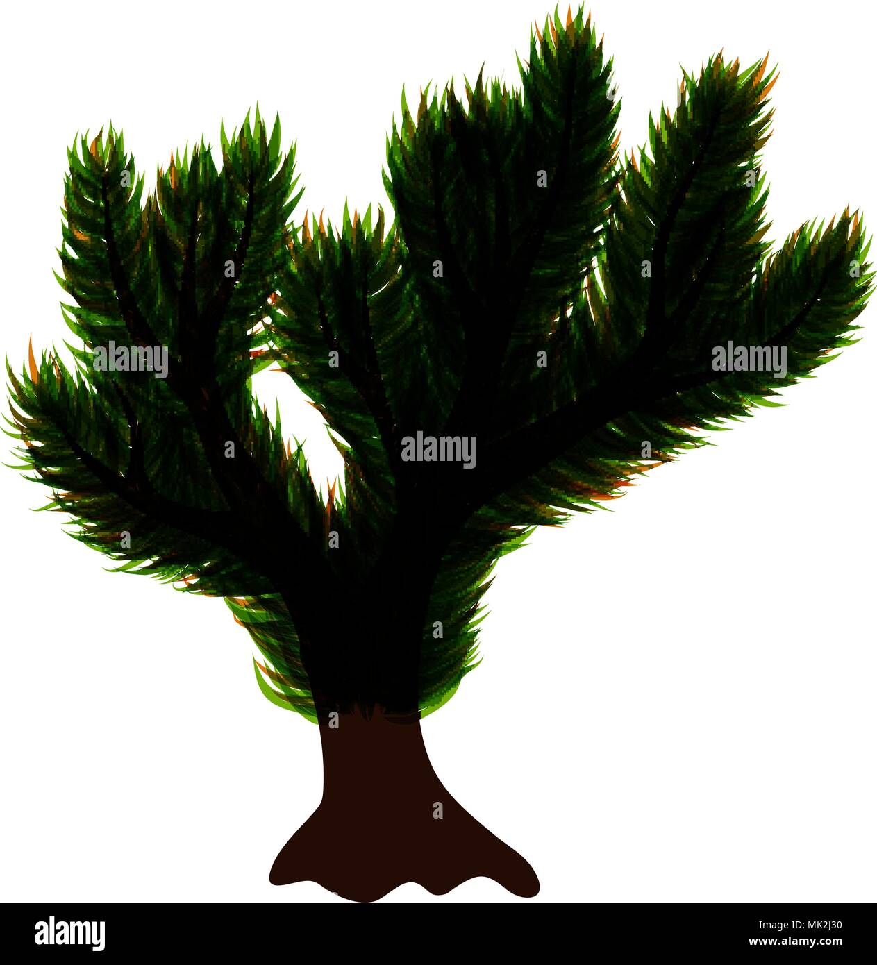 abstract isolated vector tree with green leaves Stock Vector Image ...