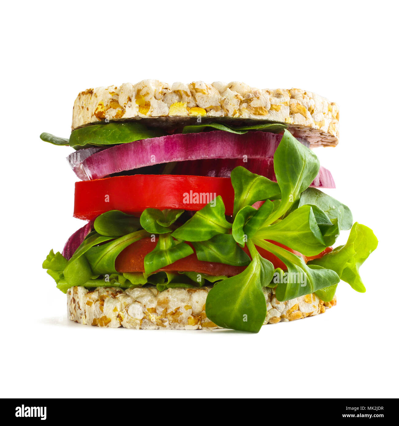 Vegetarian healthy eating burger concept, vegan vegetable stack in ...