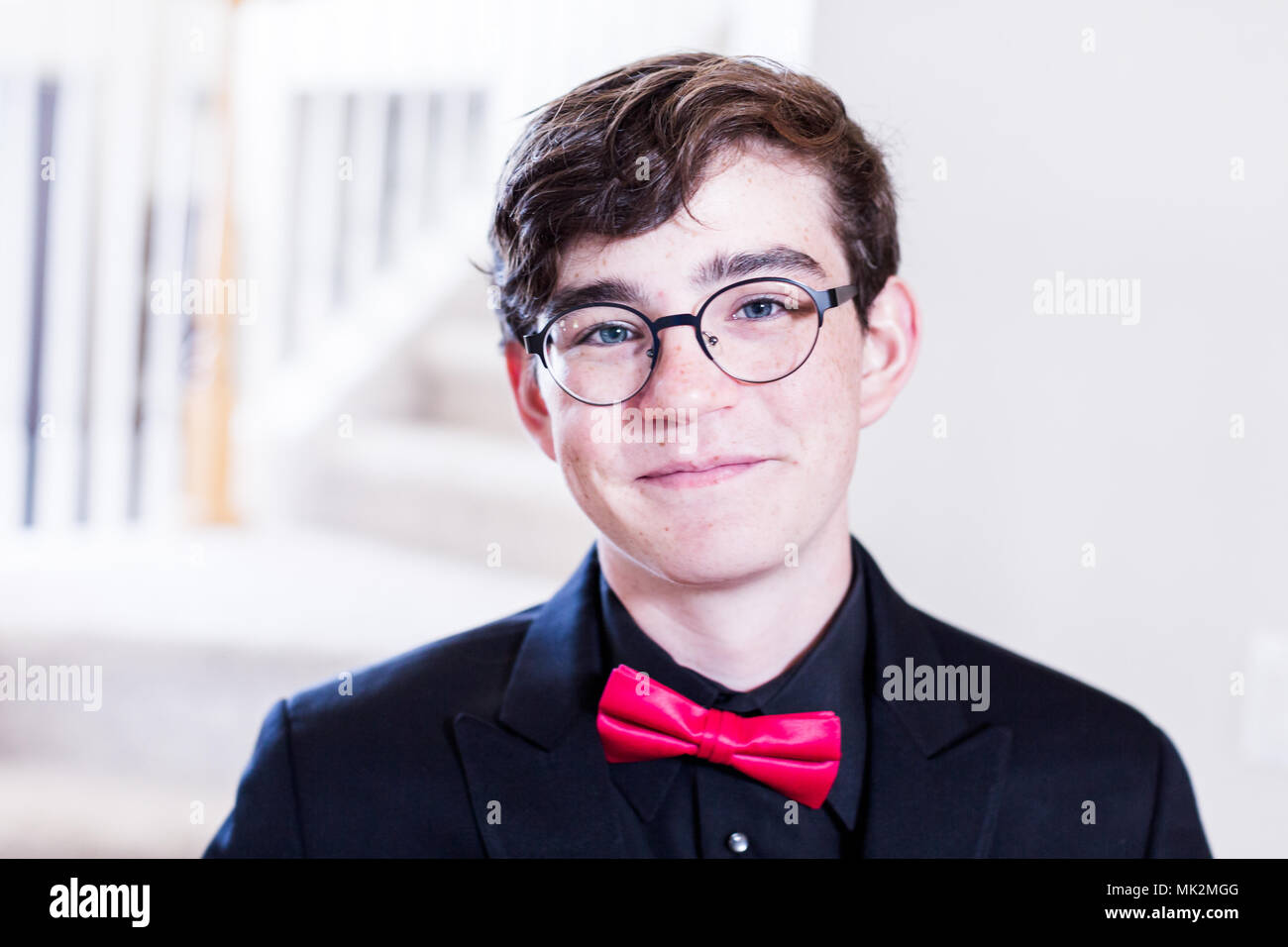 Teenager in tuxedo before his senior prom Stock Photo - Alamy