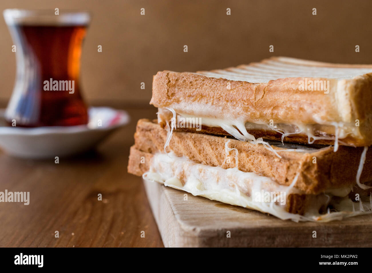 Turkish Sandwich Toast (Tost) with cheddar or melted cheese. turkish ...