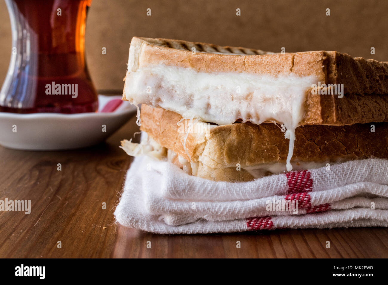 Turkish Sandwich Toast (Tost) with cheddar or melted cheese. turkish ...