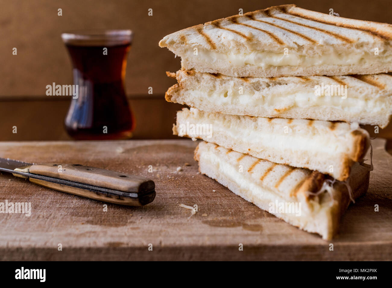 Turkish Sandwich Toast (Tost) with cheddar or melted cheese. turkish ...