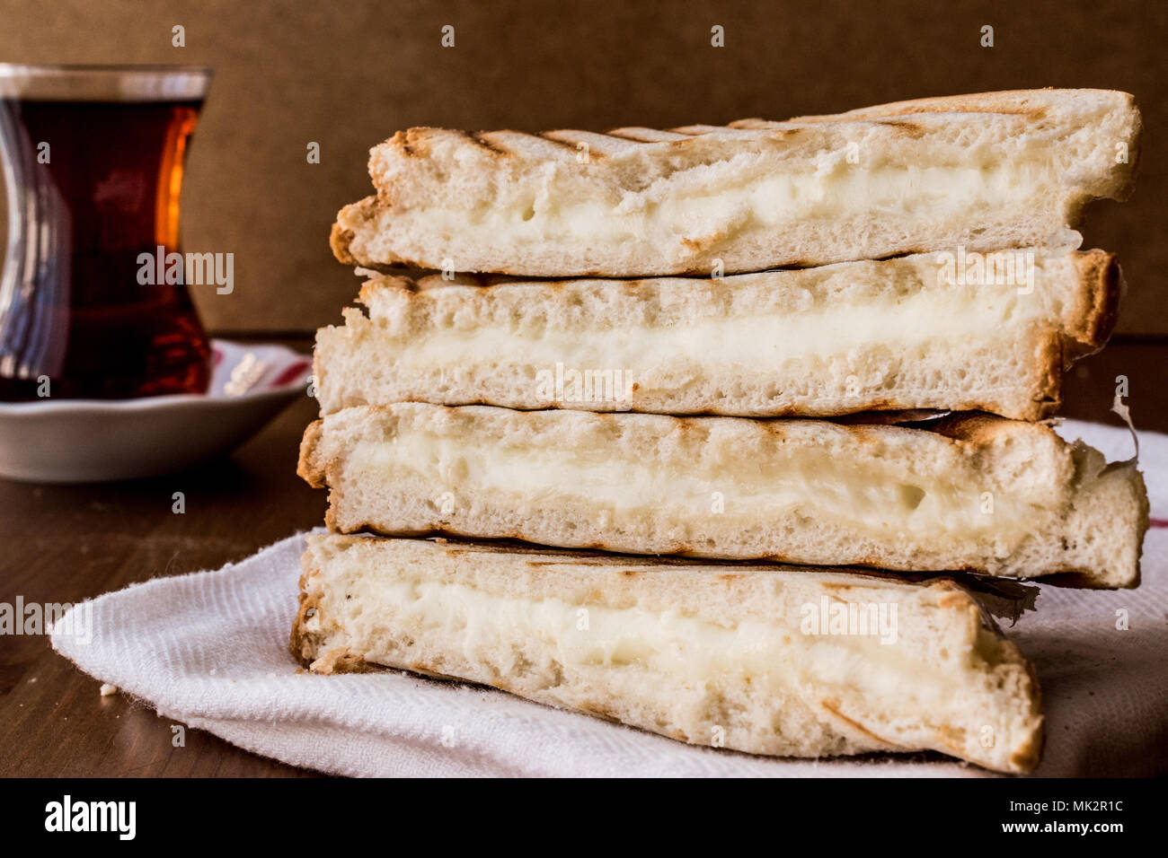 Turkish Sandwich Toast (Tost) with cheddar or melted cheese. turkish ...