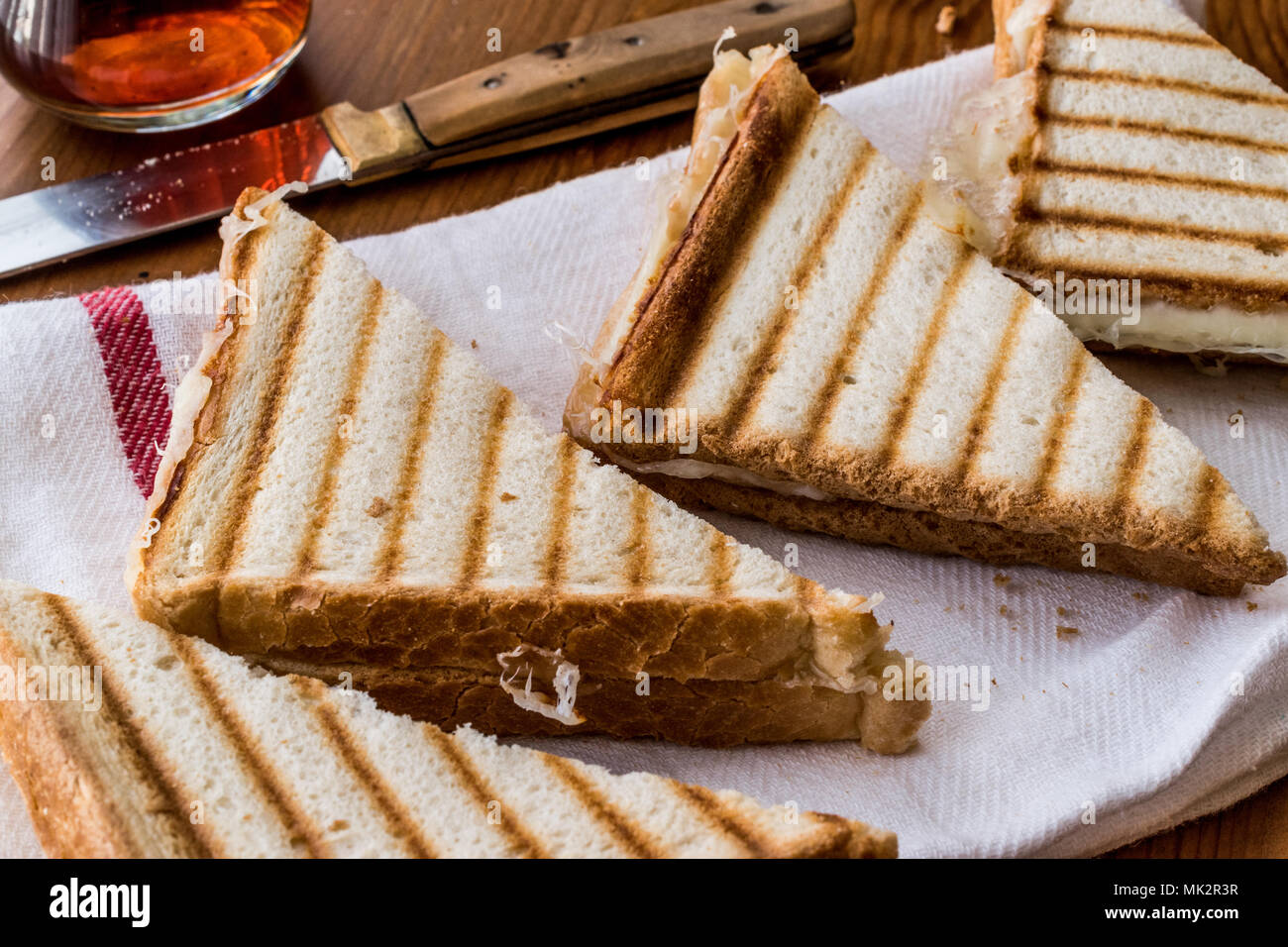 Turkish Sandwich Toast (Tost) with cheddar or melted cheese. turkish ...