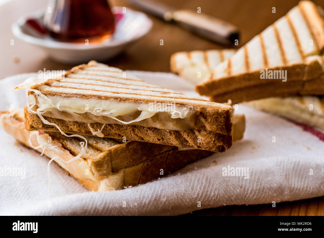 Turkish Sandwich Toast (Tost) with cheddar or melted cheese. turkish ...