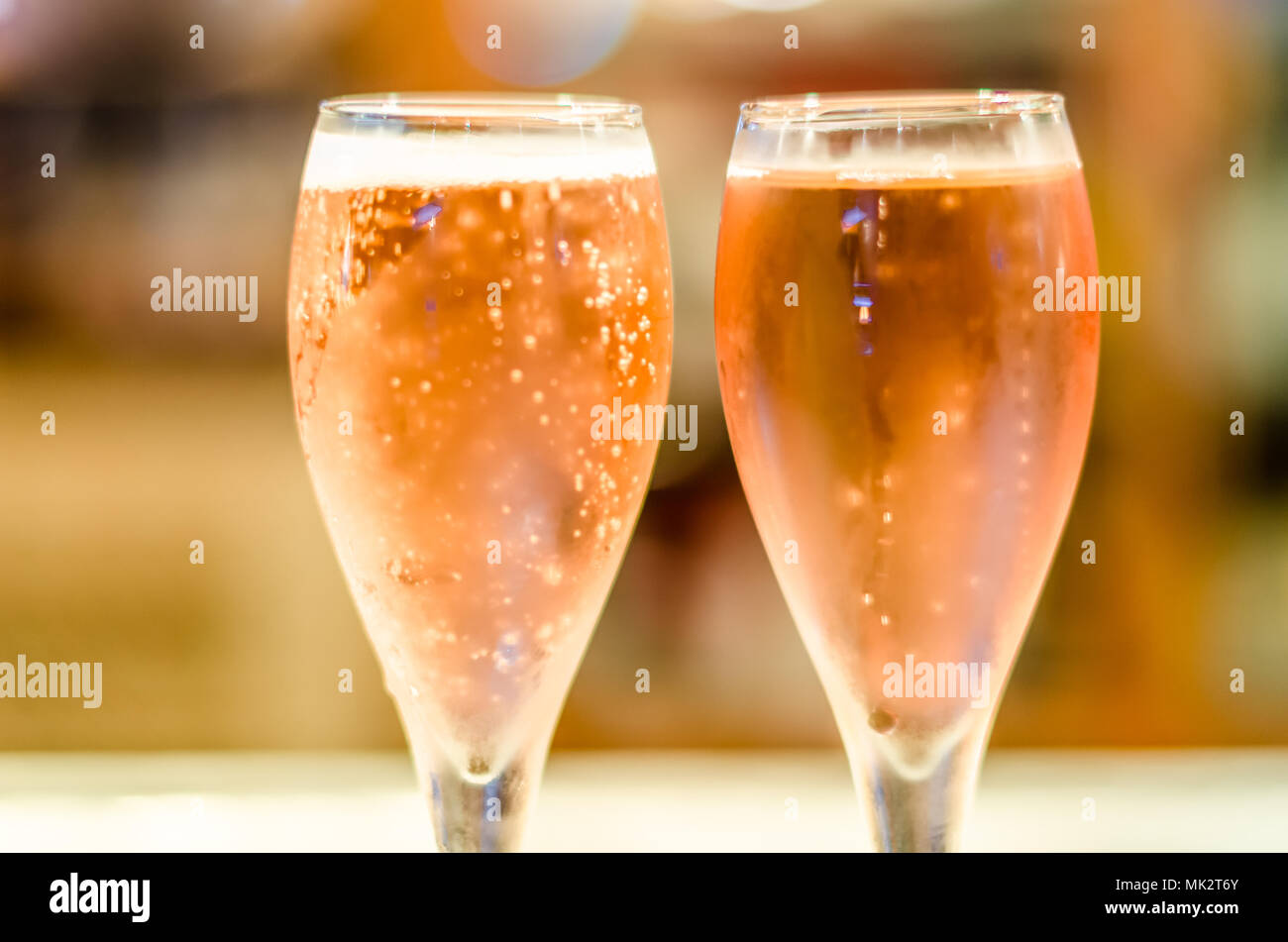 Refreshing Spanish cava (sparkling wine) served in glasses Stock Photo ...
