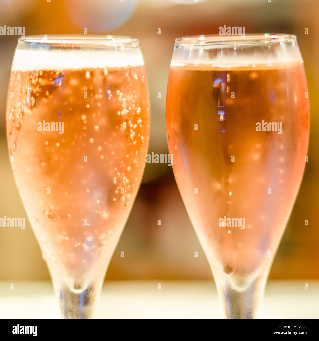 Refreshing Spanish cava (sparkling wine) served in glasses Stock Photo ...