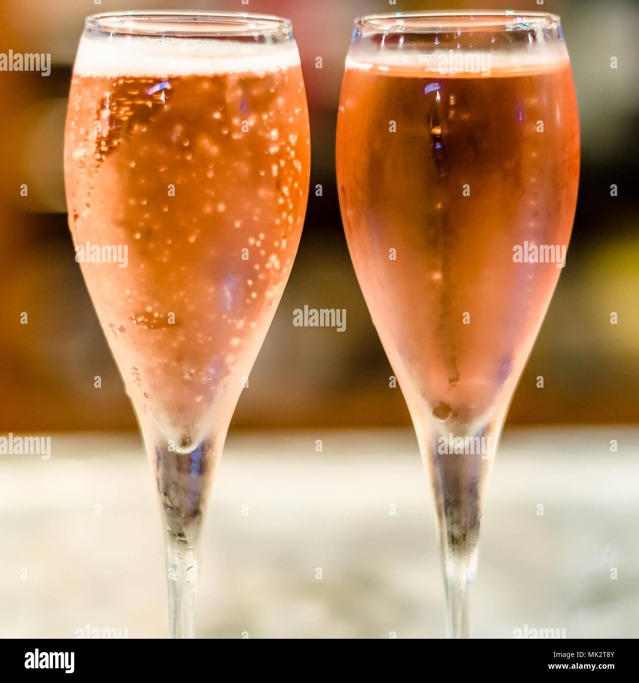 Refreshing Spanish cava (sparkling wine) served in glasses Stock Photo ...