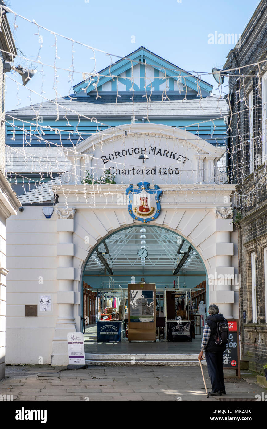 entrance to the borough market, gravesend kant Stock Photo - Alamy
