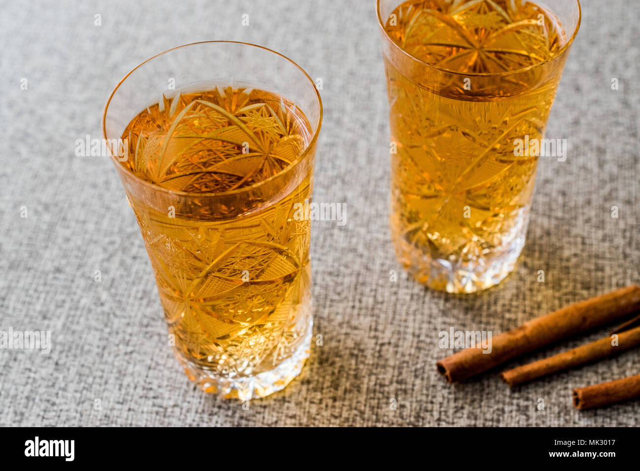Safran or Koruk serbeti / Saffron Sherbet with cinnamon sticks. Ramadan ...