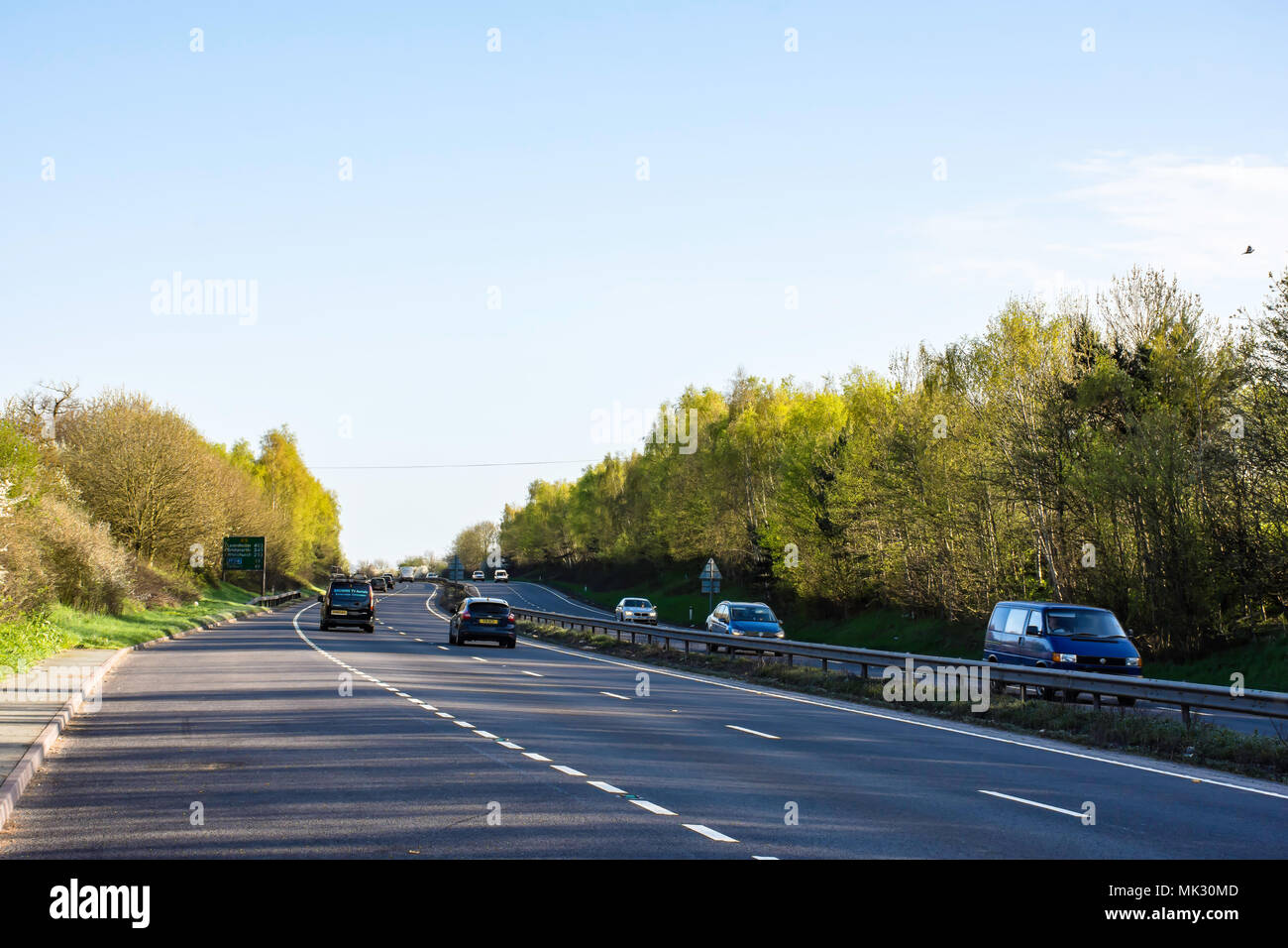 Dual carriage way road sign hi-res stock photography and images - Alamy