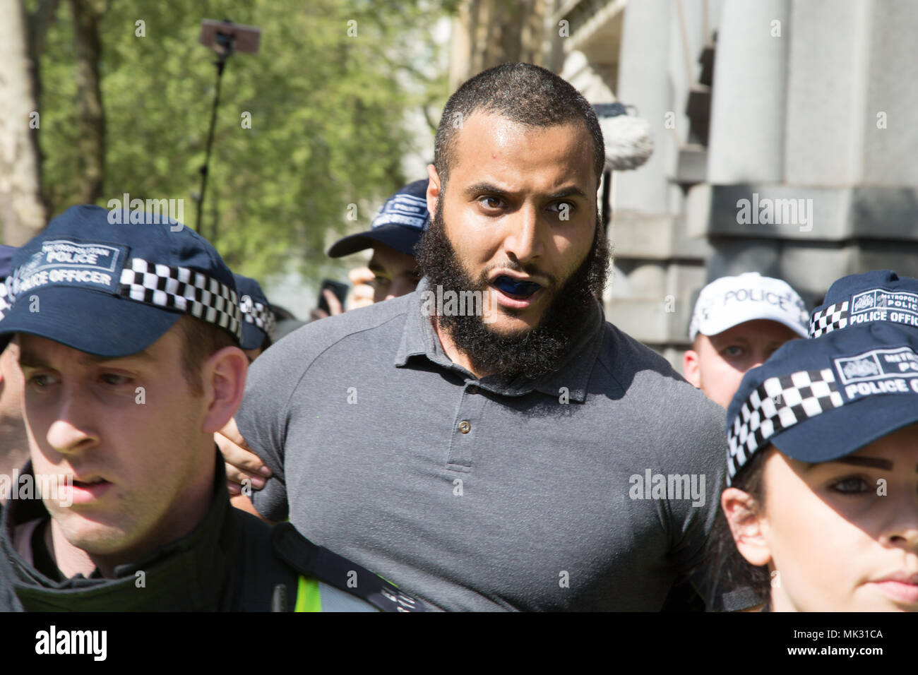 London Uk 6th May 2018 Police escort Muhammad Hijab out of whitehall ...