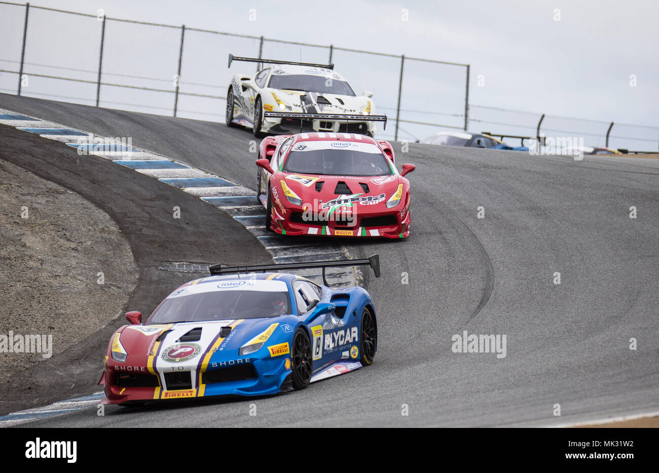 Monterey, CA, USA. 5th May, 2018. A.#19 Christopher Cagnazzi leads the ...