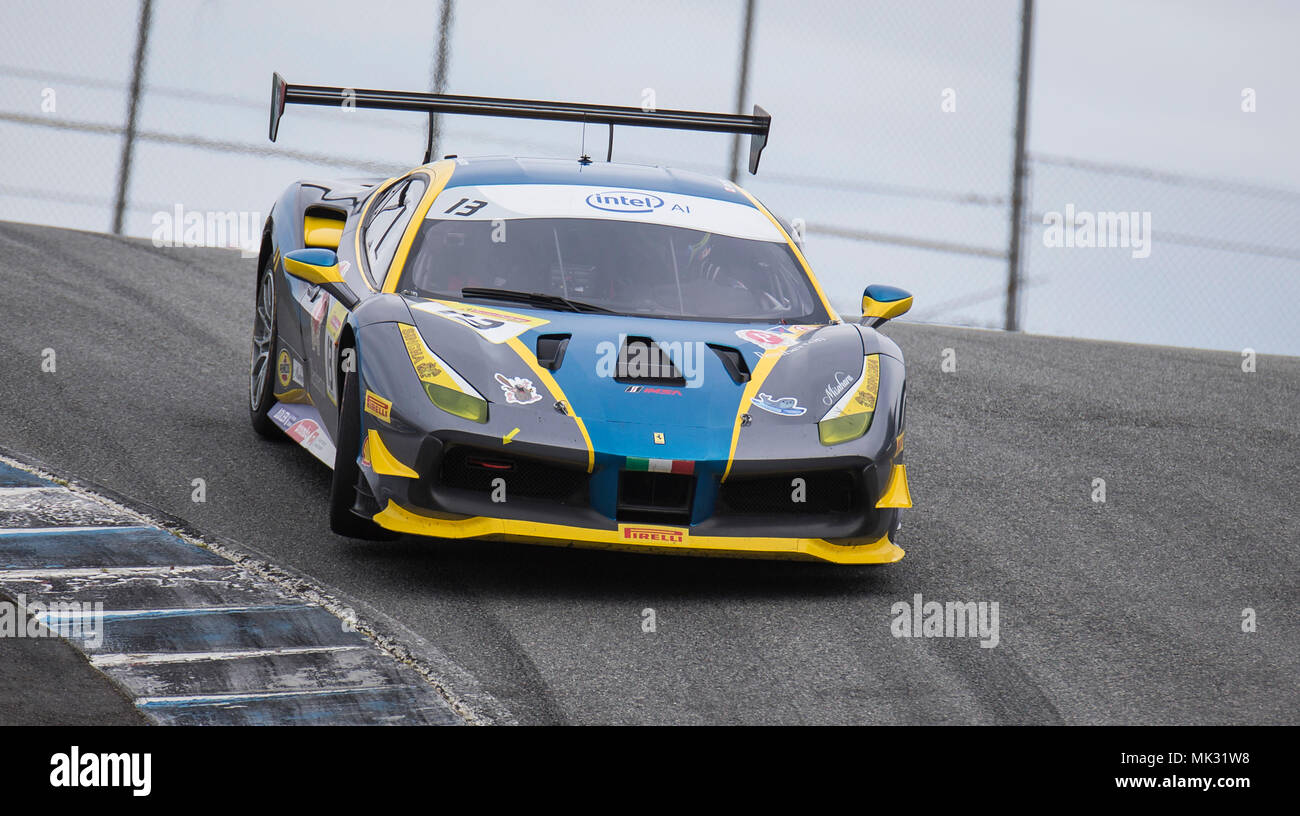 Monterey, CA, USA. 5th May, 2018. A.#13 Marc Muzzo coming into the ...