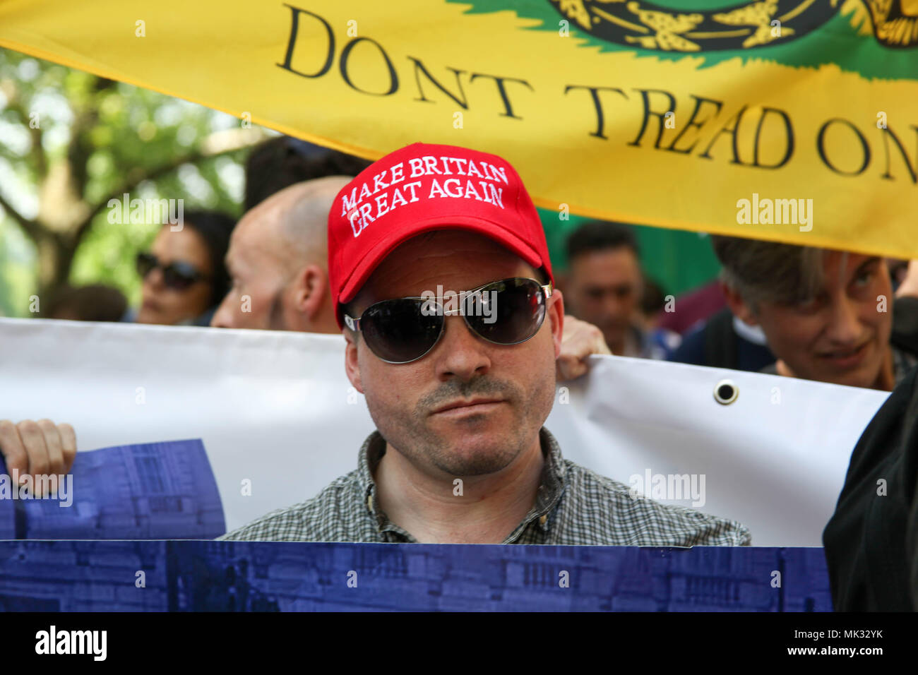 London, UK. 6th May 2018. Members of the 'Make Britain Great Again ...