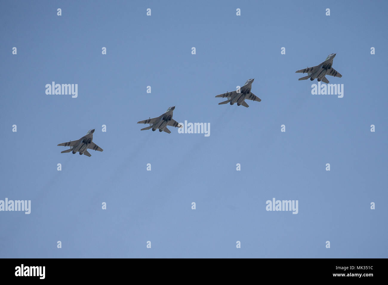 Moscow, Russia. 5th May, 2018. Russian Air Force Mikoyan MiG-29SMT jet ...