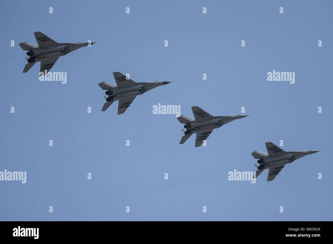 Moscow, Russia. 5th May, 2018. Russian Air Force Mikoyan MiG-29SMT jet ...