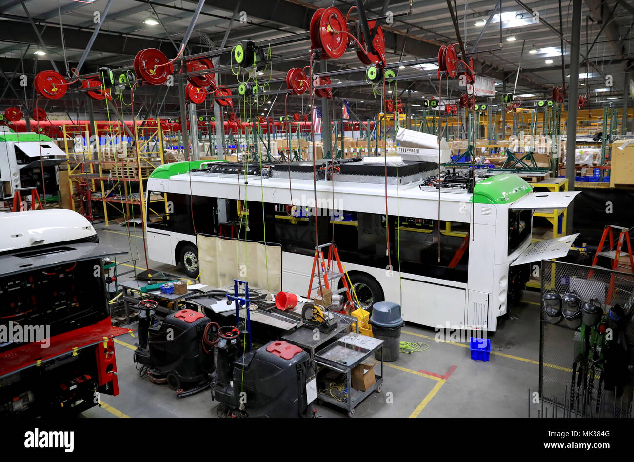 Lancaster, USA. 1st May, 2018. The interior view is seen at an electric ...