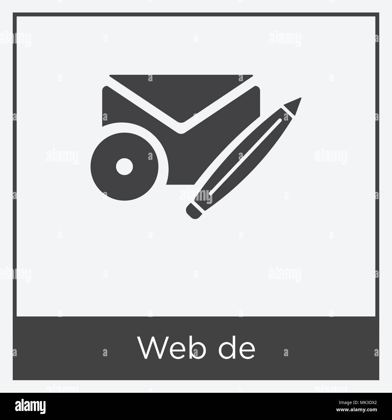 Web de icon isolated on white background with gray frame, sign and ...