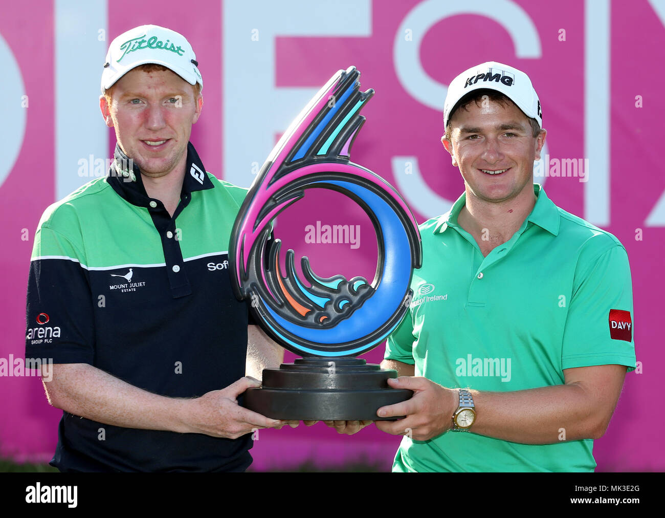 Ireland's Gavin Moynihan (left) and Paul Dunne celebrate with the ...