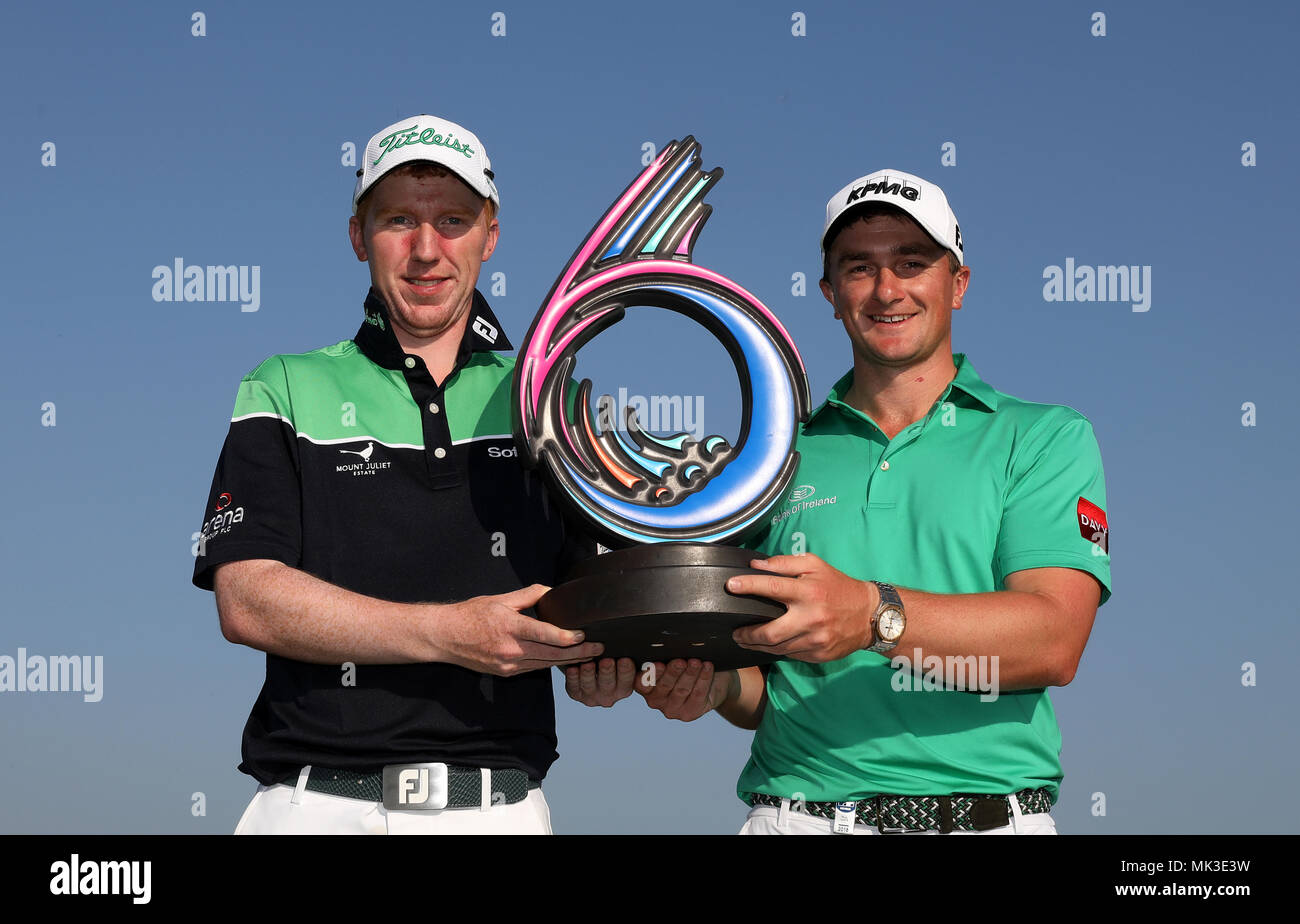 Ireland's Gavin Moynihan (left) and Paul Dunne celebrate with the ...