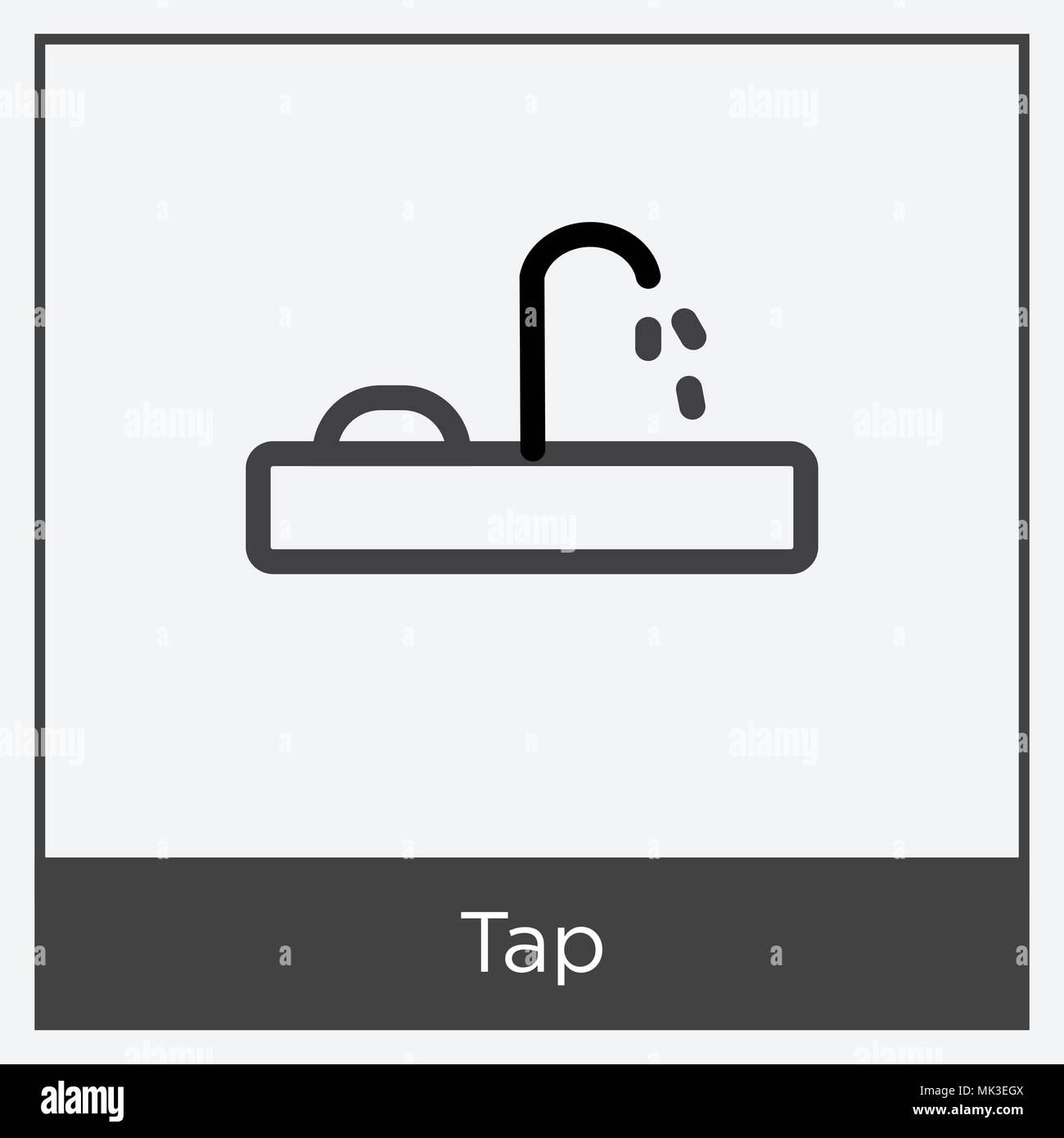 Tap icon isolated on white background with gray frame, sign and symbol ...