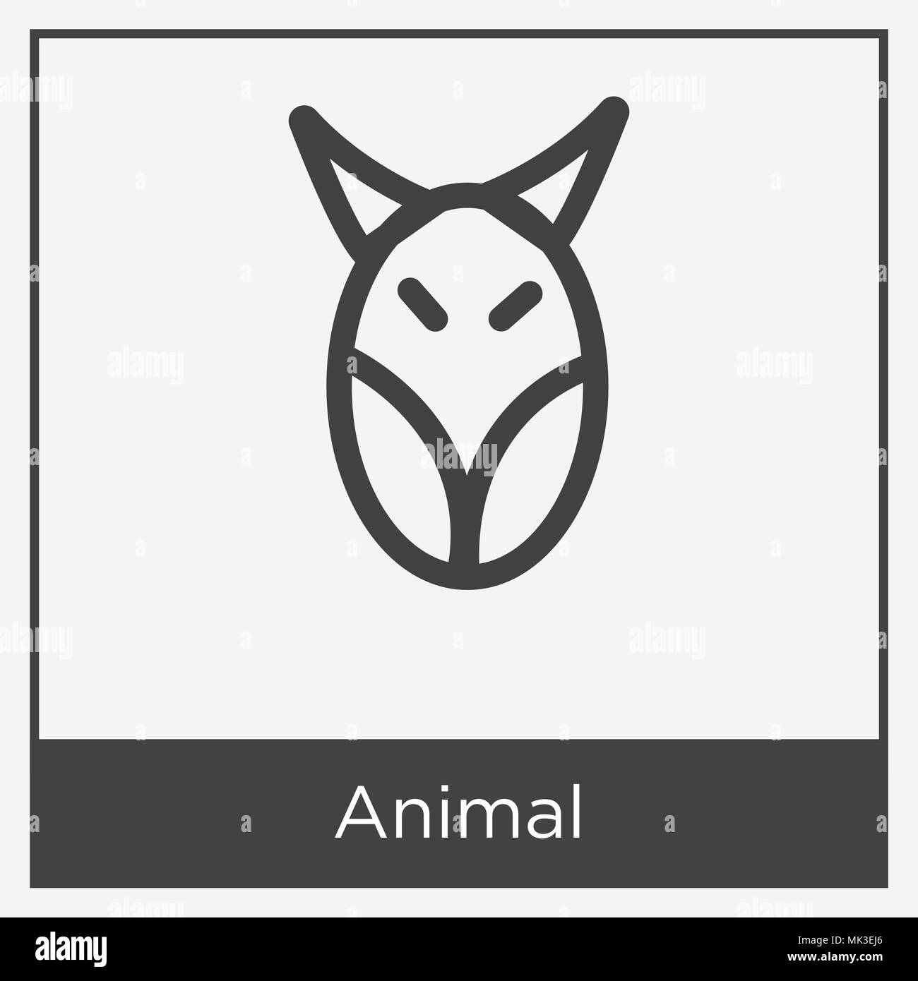 Animal icon isolated on white background with gray frame, sign and ...