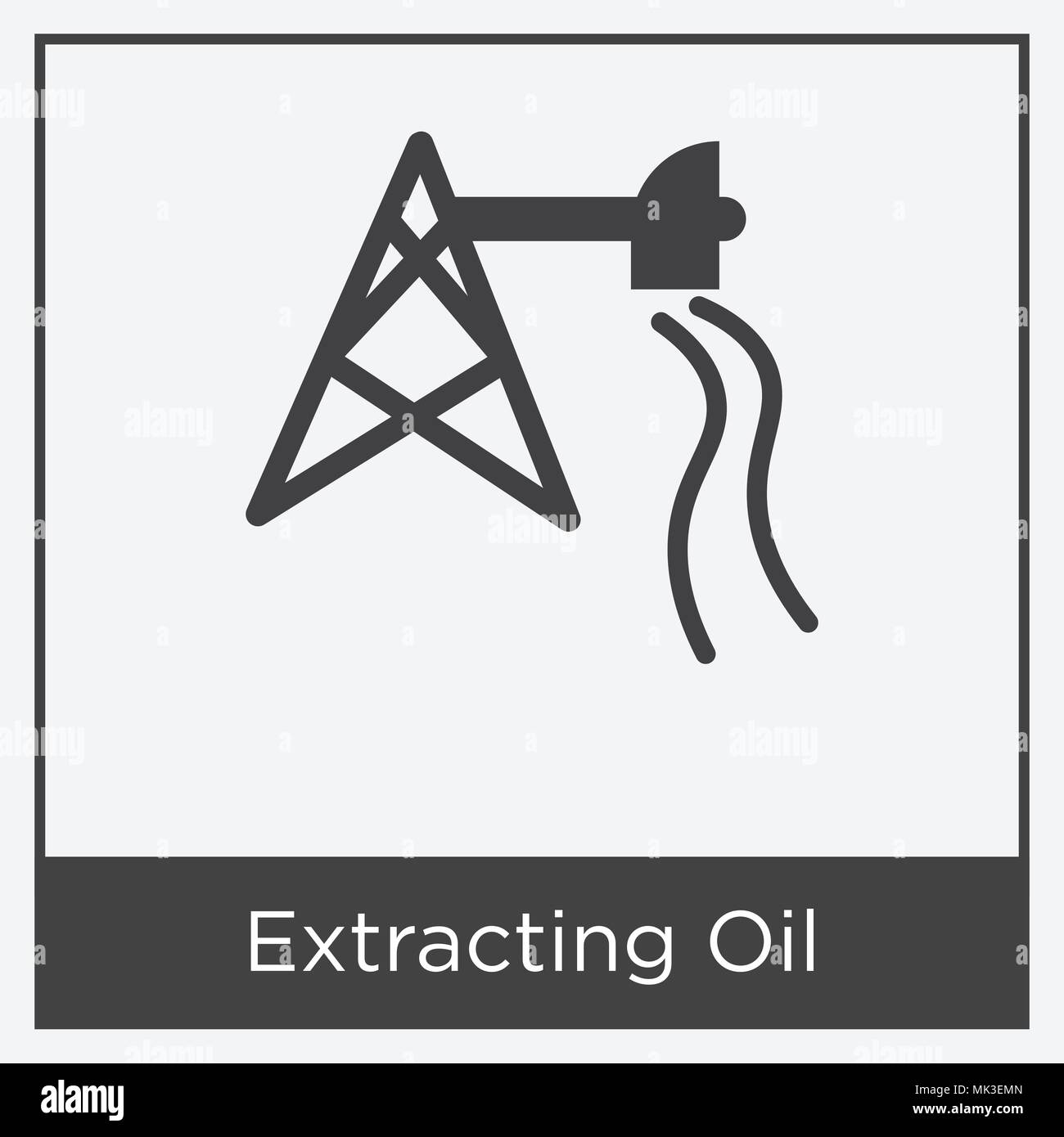 Extracting Oil icon isolated on white background with gray frame, sign ...