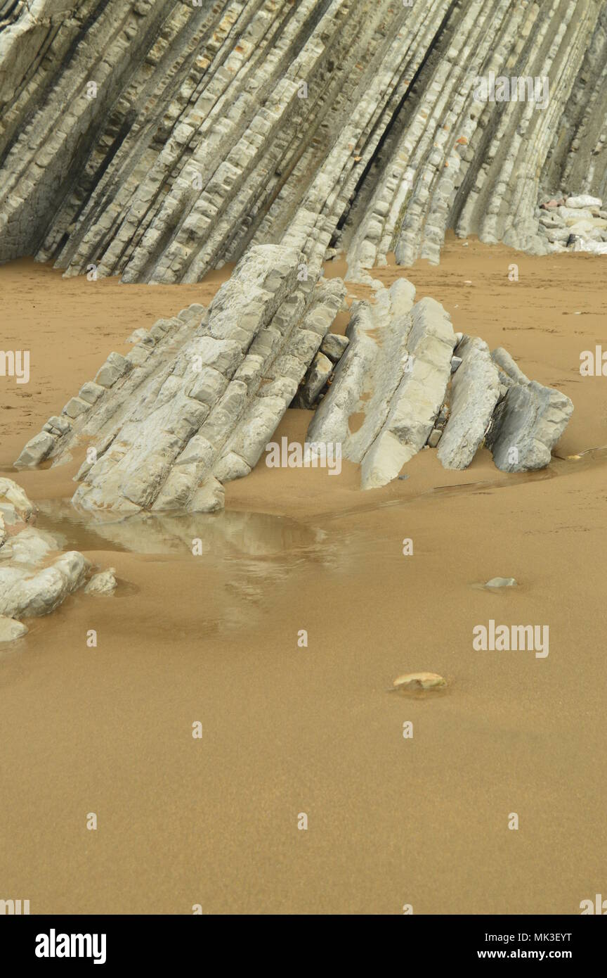 Rock In The Sand Of Fossil Records With Formations Of The Flysch Type ...