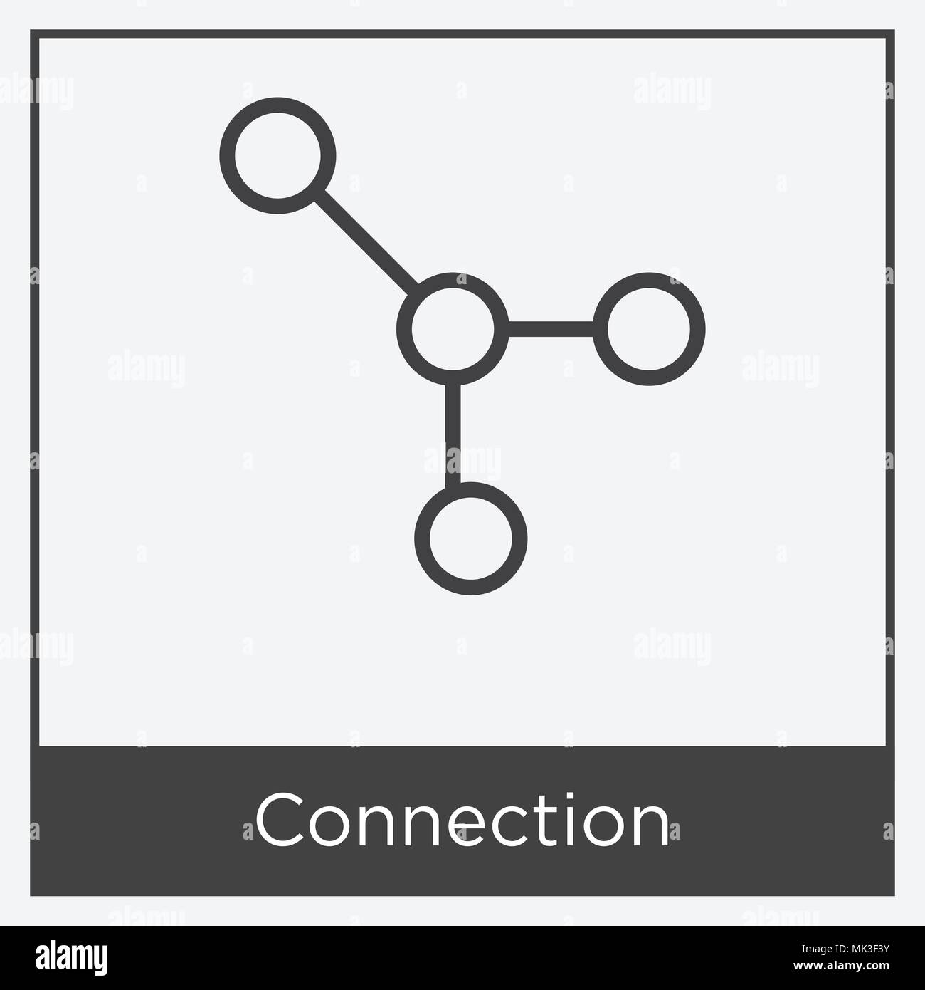 Connection icon isolated on white background with gray frame, sign and ...