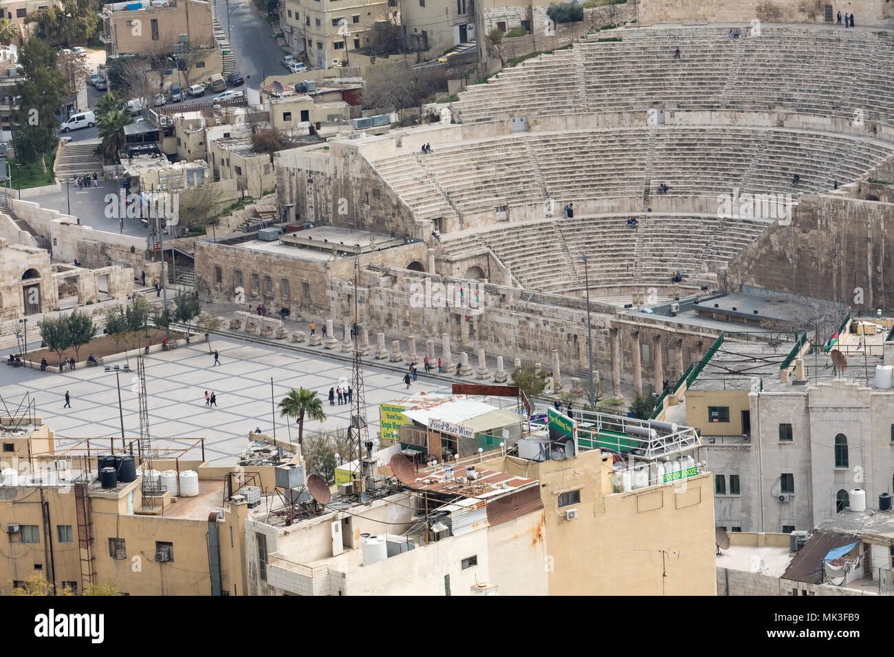 View on the ancient Roman Theater located in capital of Jordan, Amman ...