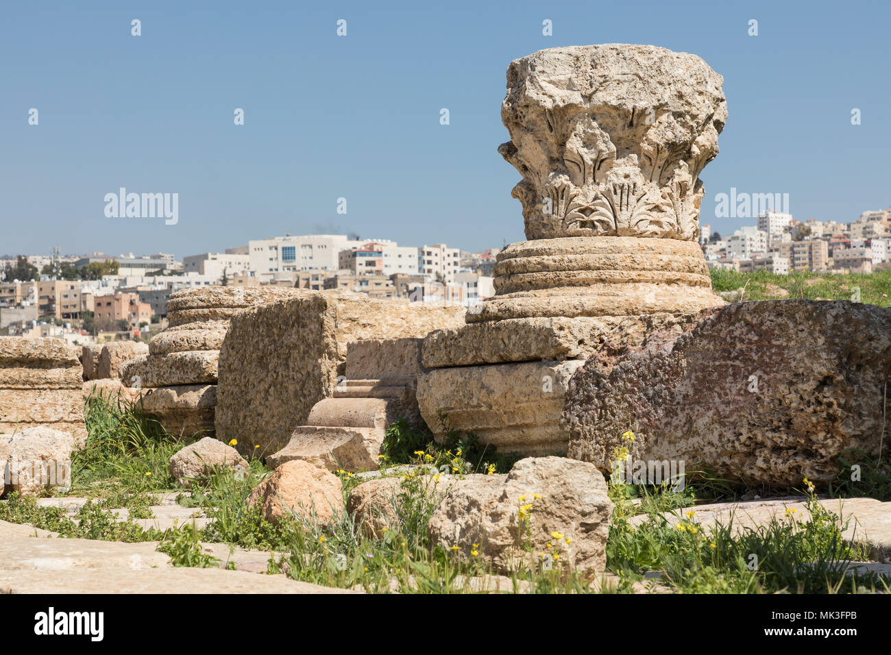 Ancient Jerash. Ruins of the Greco-Roman city of Gera at Jordan Stock ...