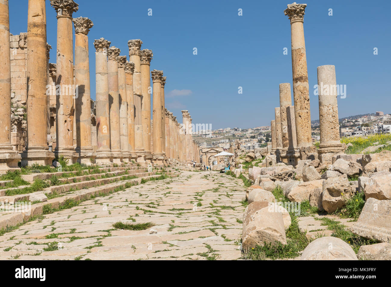 Colonnaded Street in Roman city of Gerasa near Jerash (Pompeii of the ...