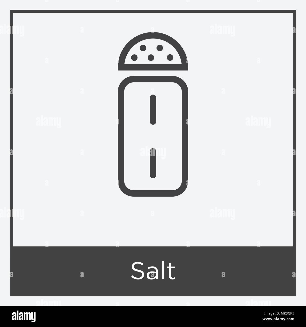 Salt icon isolated on white background with gray frame, sign and symbol ...