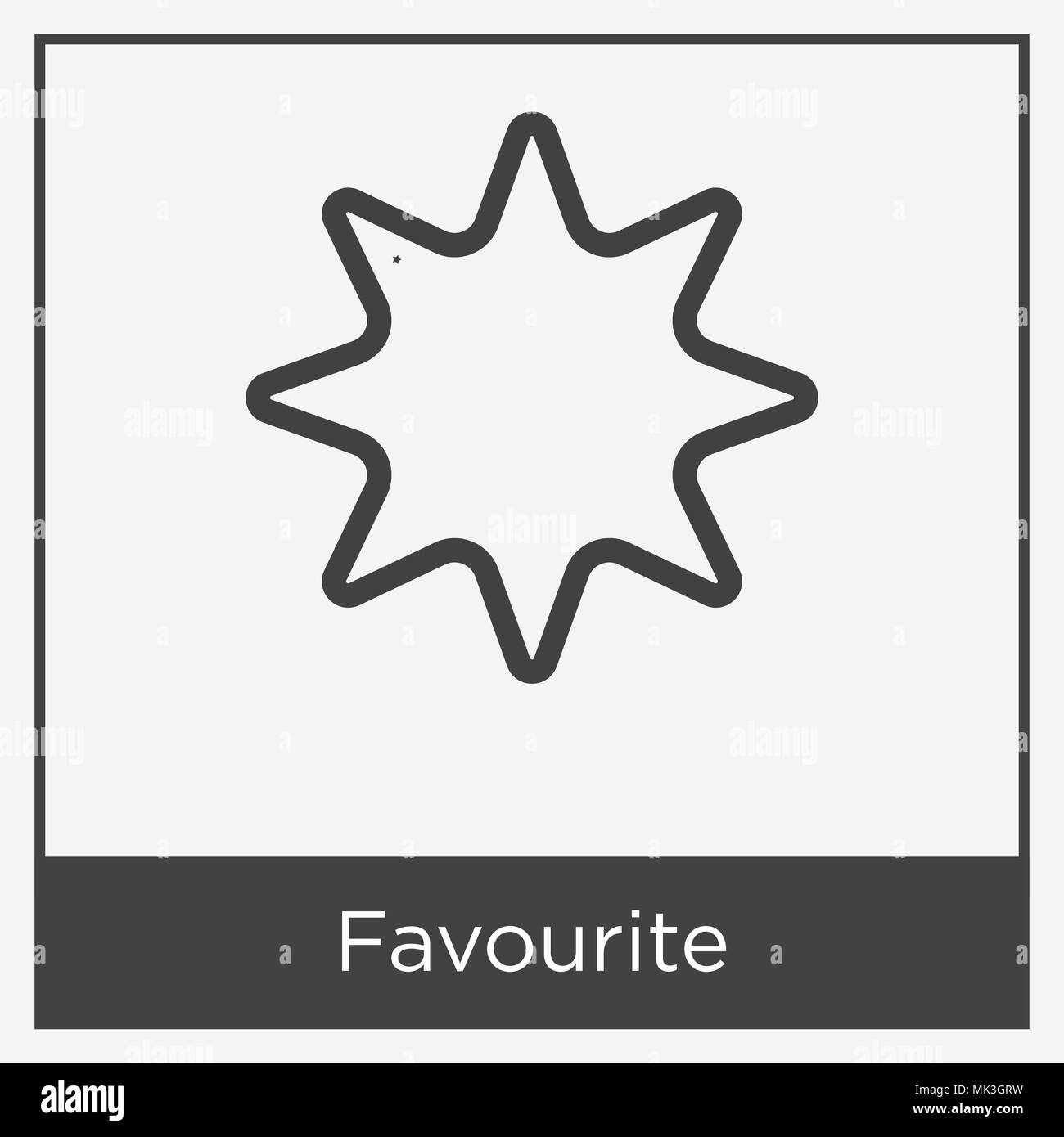 Favourite icon isolated on white background with gray frame, sign and ...